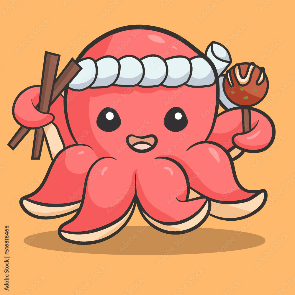 octopus waving hand illustration Stock Vector | Adobe Stock