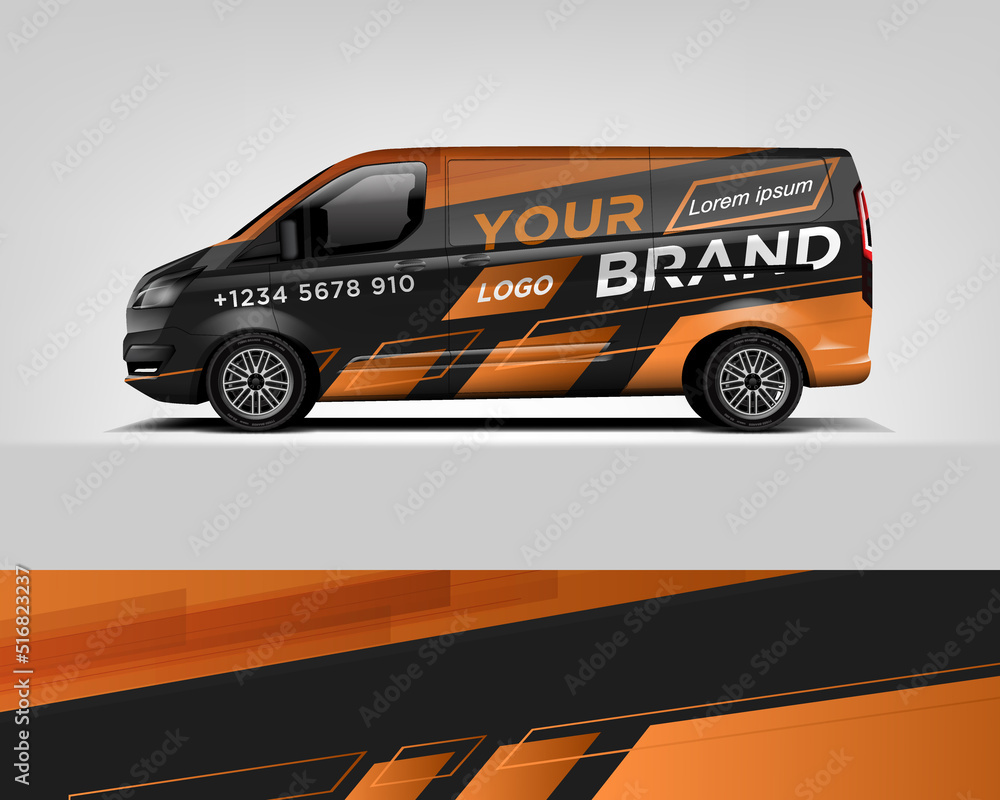 Van wrap design. Wrap, sticker and decal design for company. Vector ...