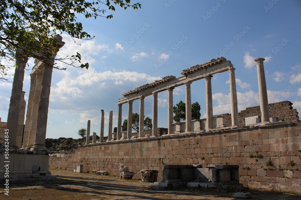 ruins of ancient roman forum Pergamon or Pergamum, also referred to by ...