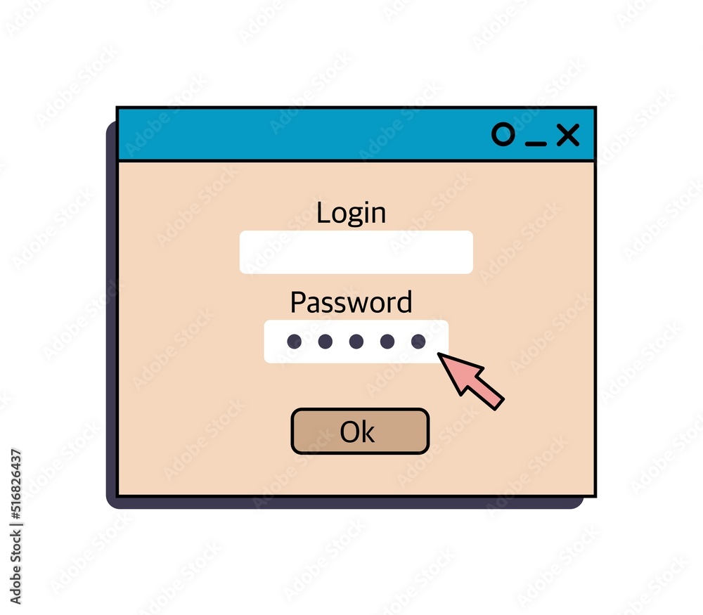 The registration window is an interface element of an old Windows PC ...