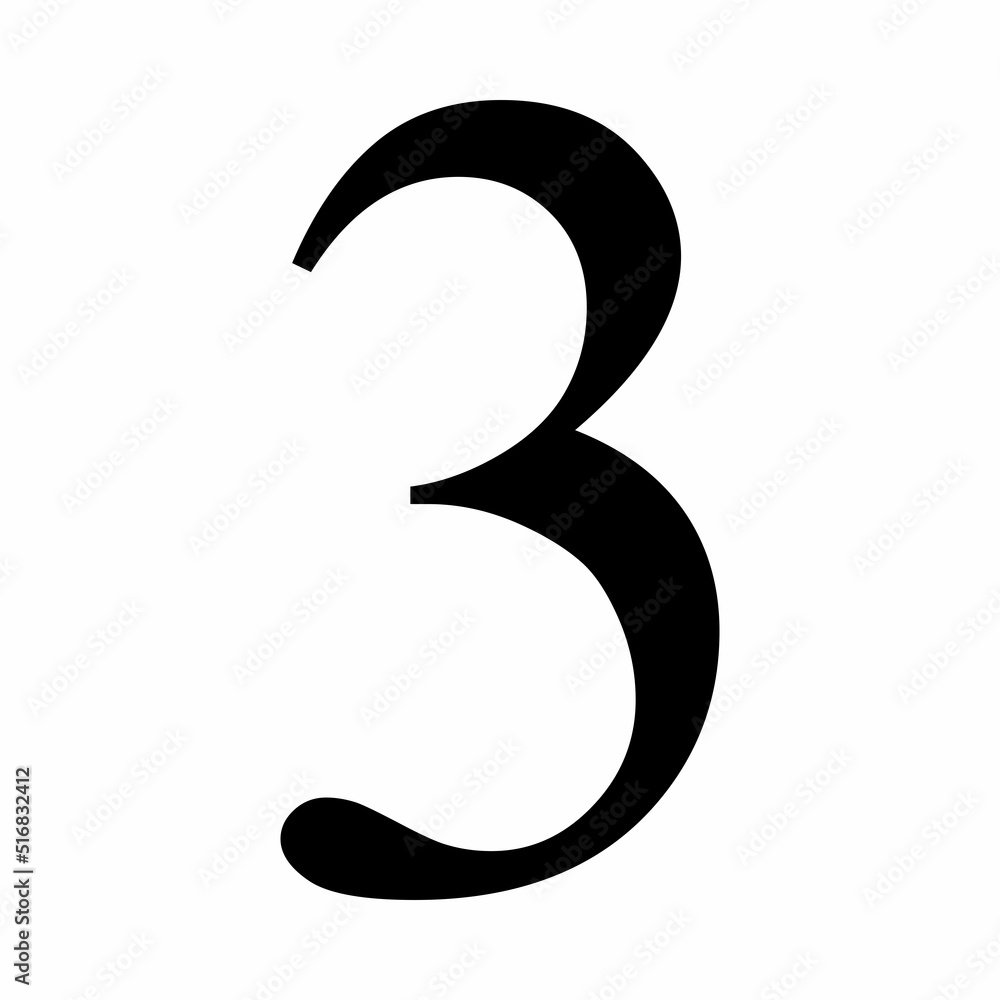 Number three sign Stock Vector | Adobe Stock