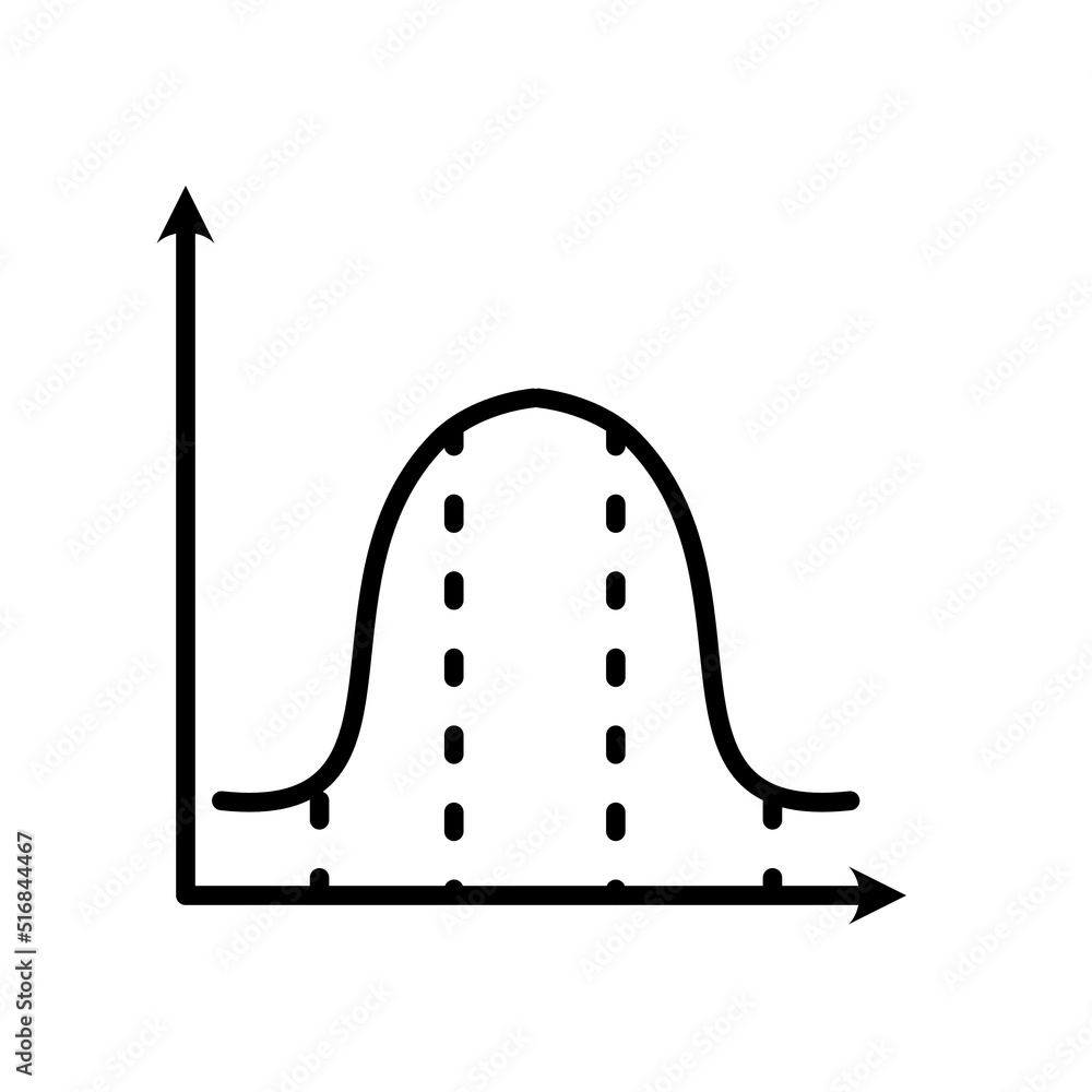 Gauss curve, normal probability distribution, graph - vector icon Stock ...