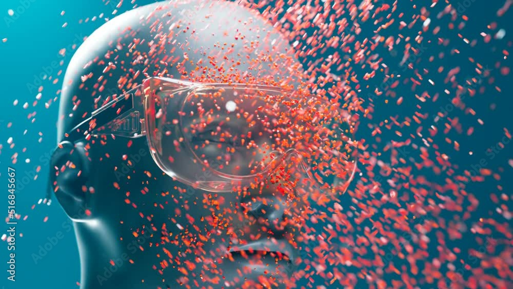 Modern glass goggles protect the eyes from harmful factors. Safety ...