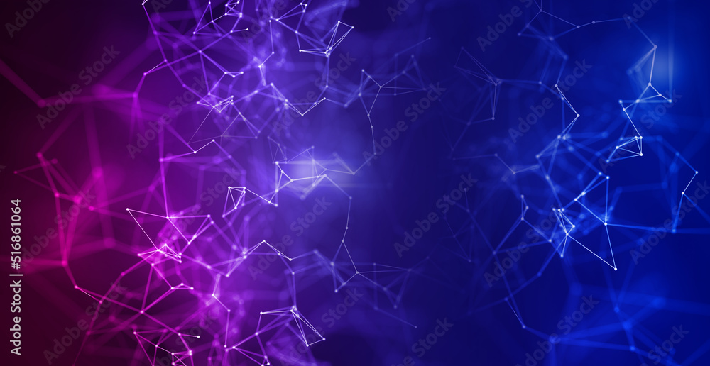Network connection structure background with connection points and ...