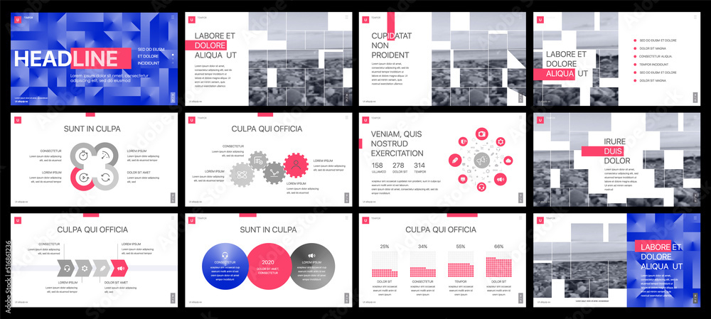 Elements for infographics on a white background. Presentation templates ...