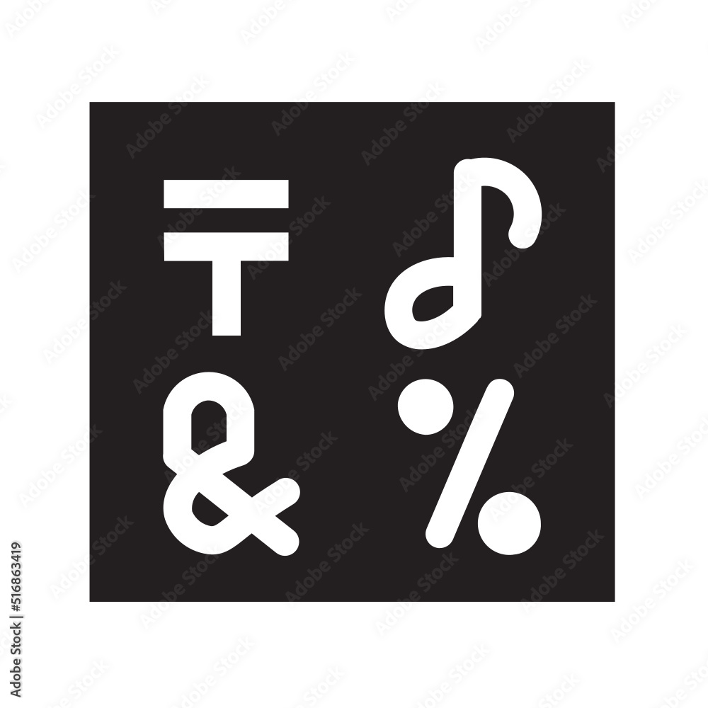 characters input symbols for symbols note percent symbols icon Stock ...