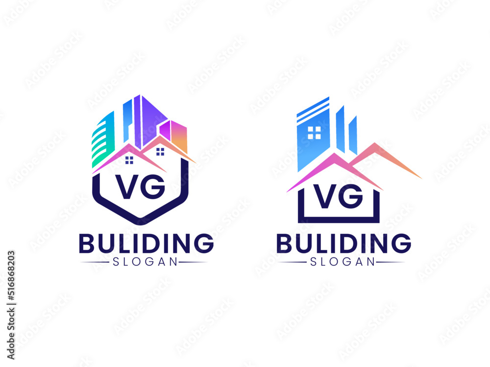 Vetor de VG Creative real estate logo, VG Construction VG Architecture ...