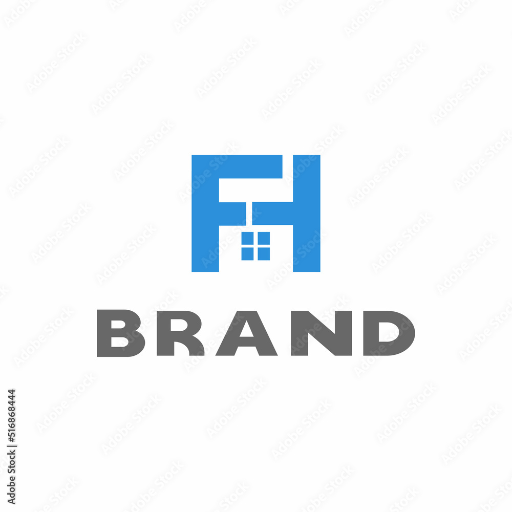 letter fh house estate logo design Stock Vector | Adobe Stock