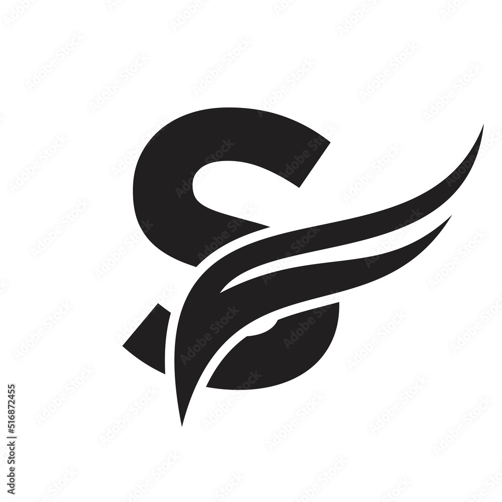 Letter S Wing Logo Design. Transportation Logo Letter S and Wings ...