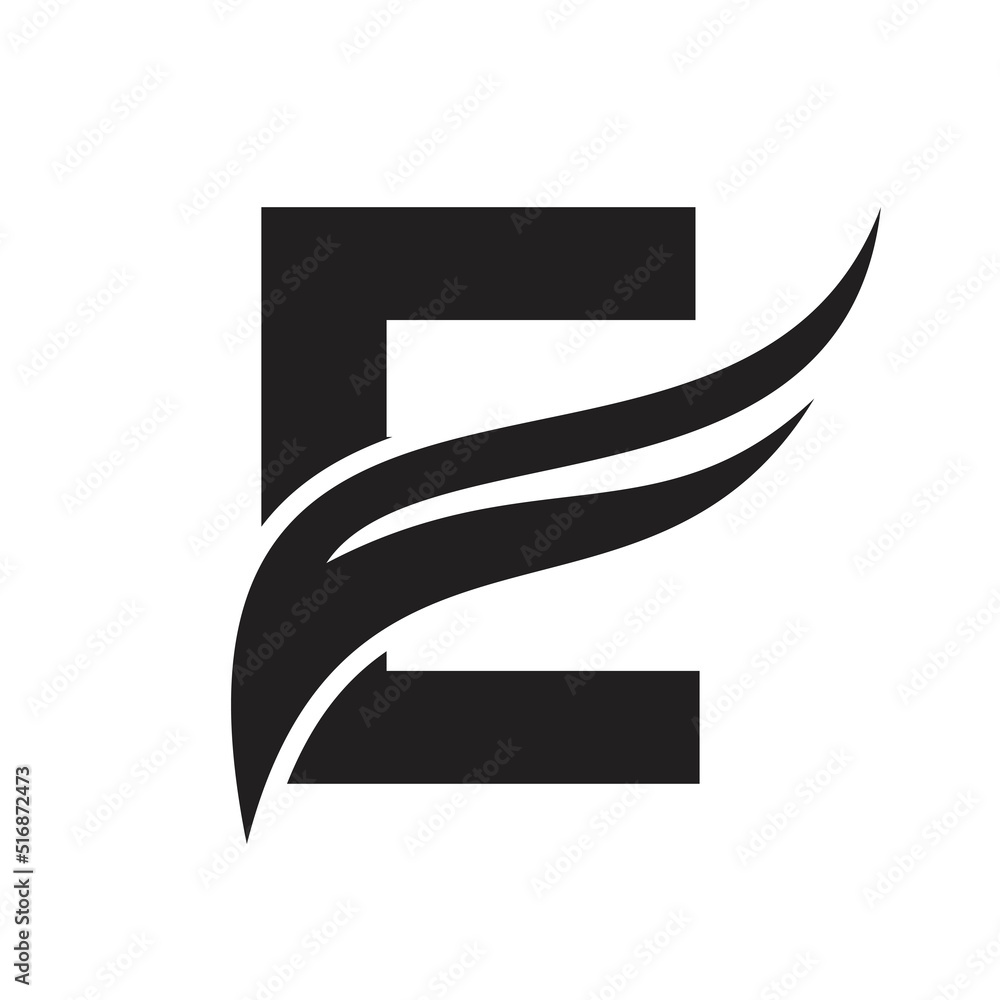 Letter E Wing Logo Design. Transportation Logo Letter E and Wings ...