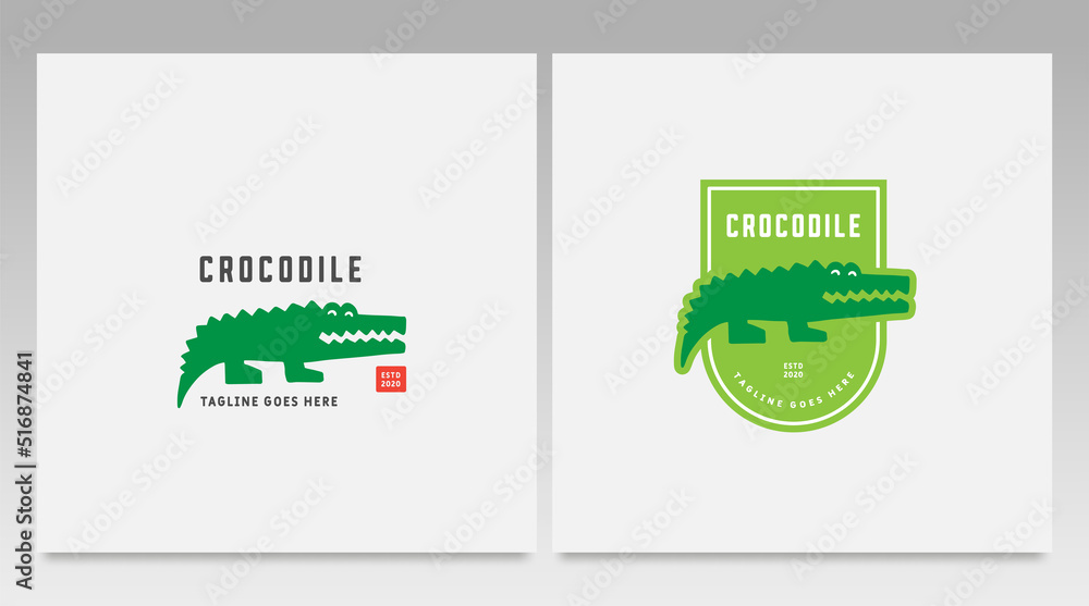 Crocodile logo design vector template and Illustration. Animal logo ...