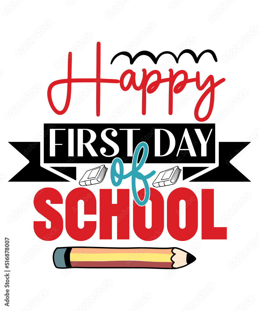 Back to School Svg,Happy First Day Of School Svg, Teacher First Day ...