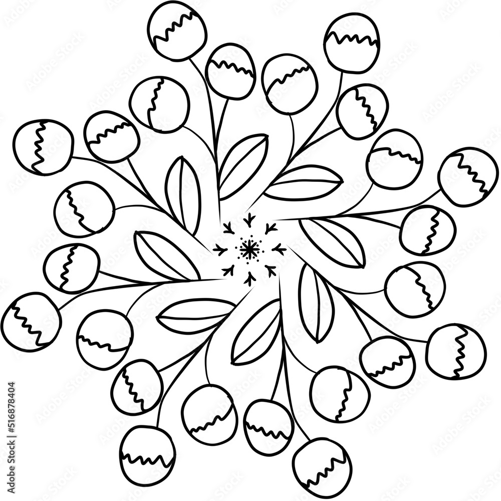 Hand Drawn Line Art Drawing of Flower.Sketch line drawing flower ...