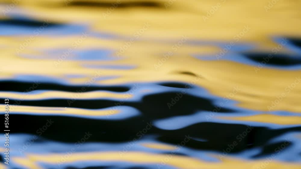 Water surface yellow and blue texture with clean ripples and wave ...