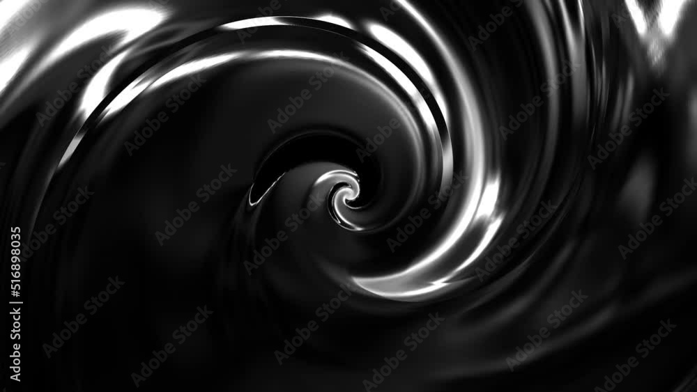 Abstract fluid metal liquid water surface spiral flow - computer ...