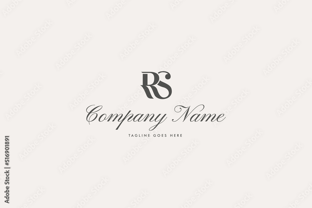Letter RS logo with luxury classic font Stock Vector | Adobe Stock