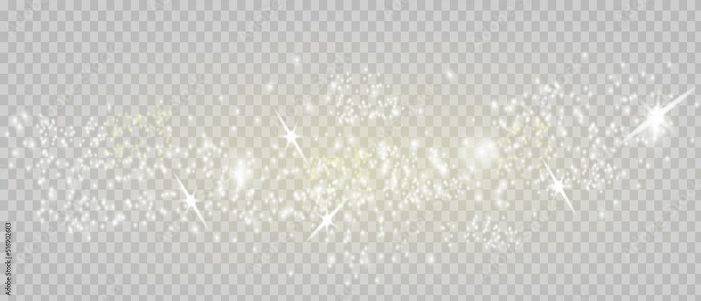 Abstract sparkling glitter texture. Shiny particle effect. Silver glittering space star dust ...