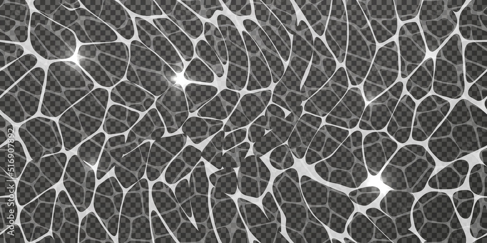 Transparent imitation of water movement under illumination. Top view of ...