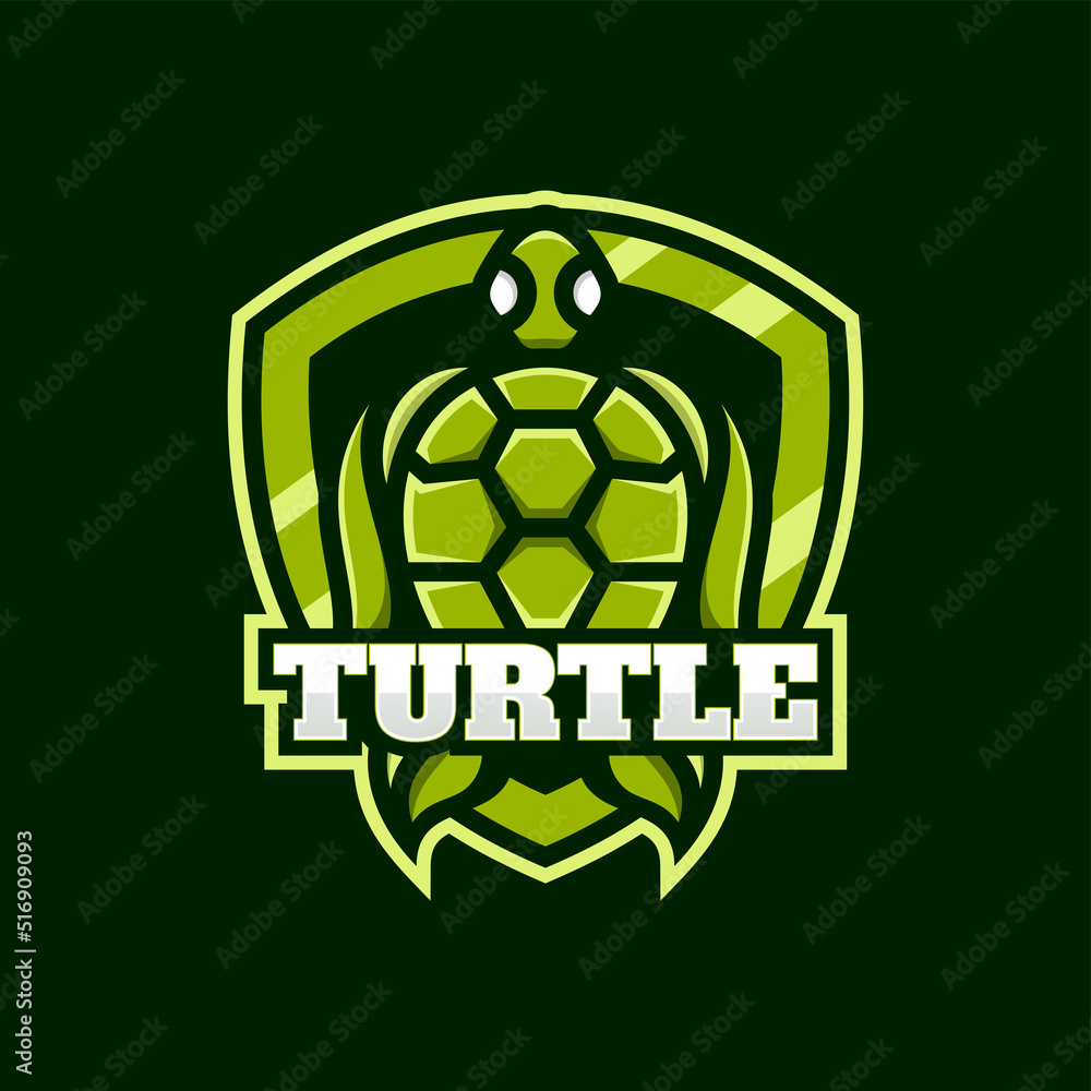 Vector Logo Illustration Turtle E Sport And Sport Style. Stock Vector ...
