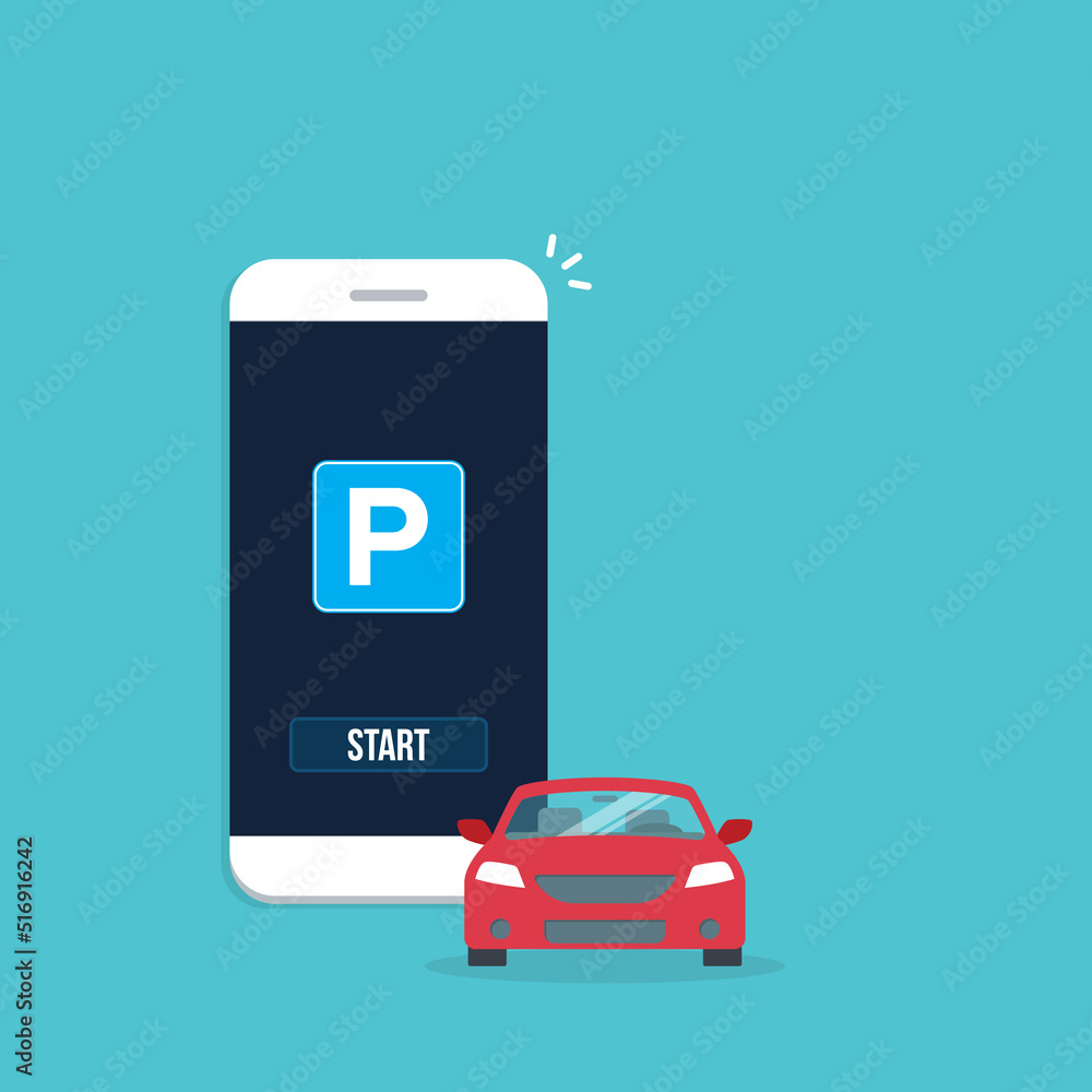 Online application for finding parking spaces, city parking. Smart city ...