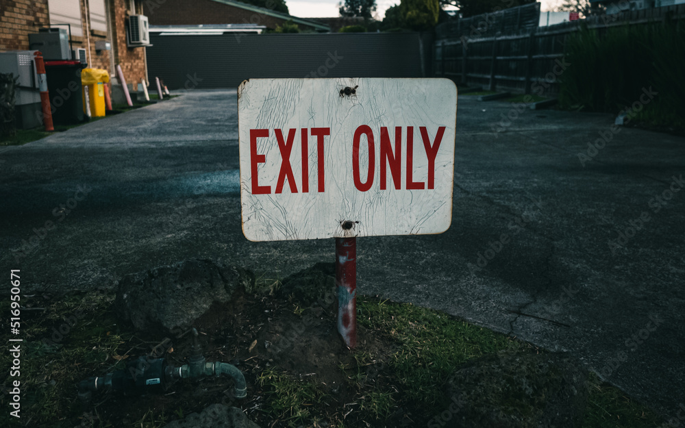 Exit only sign Stock Photo | Adobe Stock