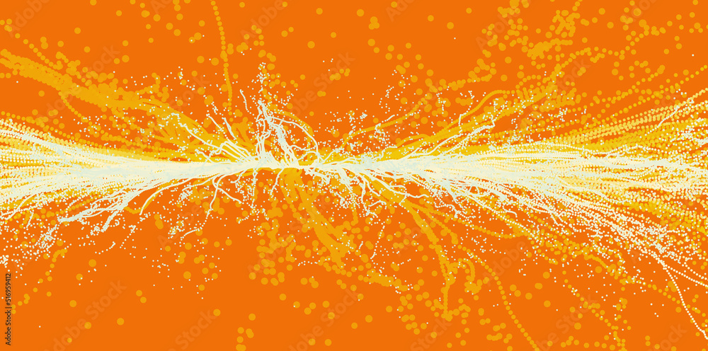 Point explode. Array with dynamic emitted particles. 3d technology ...