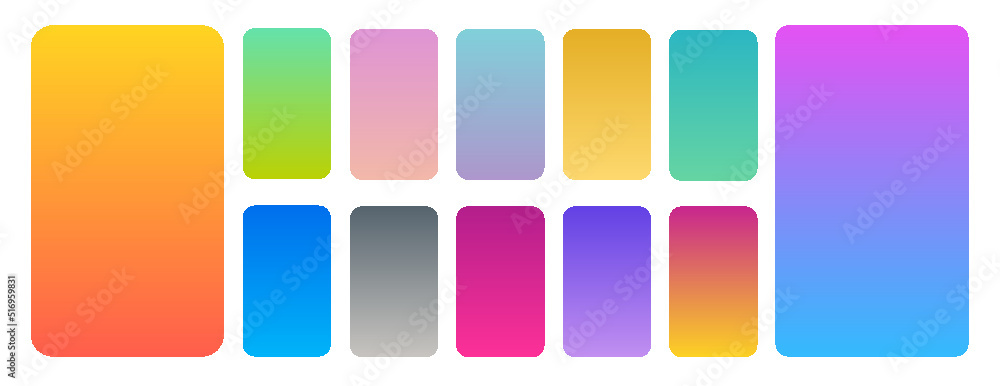 Color gradients set for mobile app, web designing, wallpaper etc ...