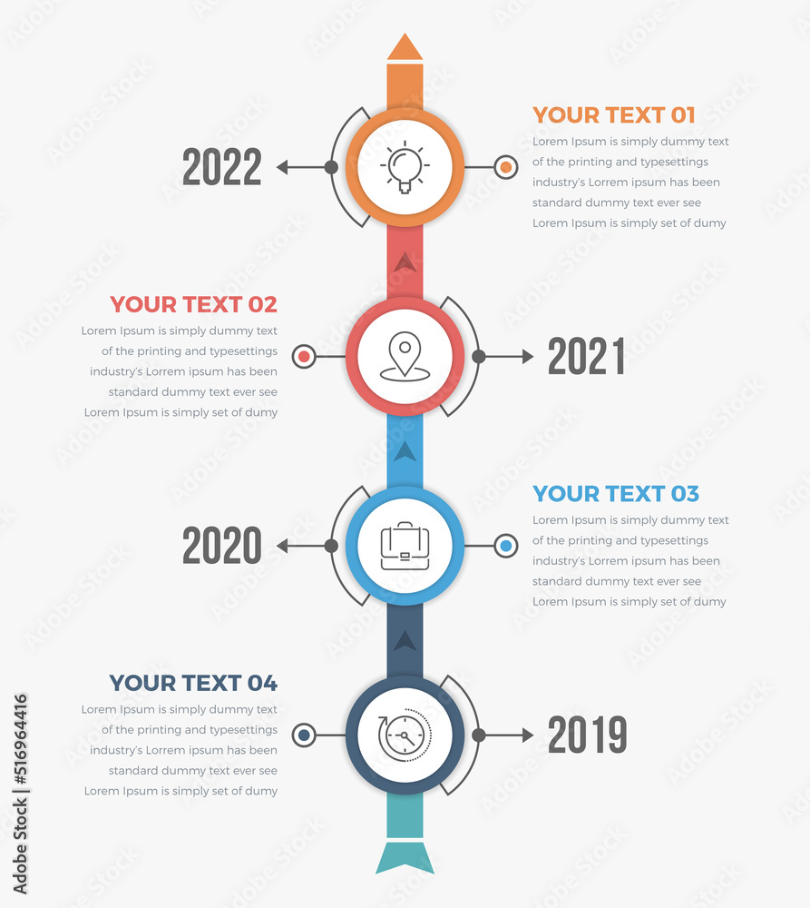 Modern Vertical Timeline Infographics Stock Vector | Adobe Stock