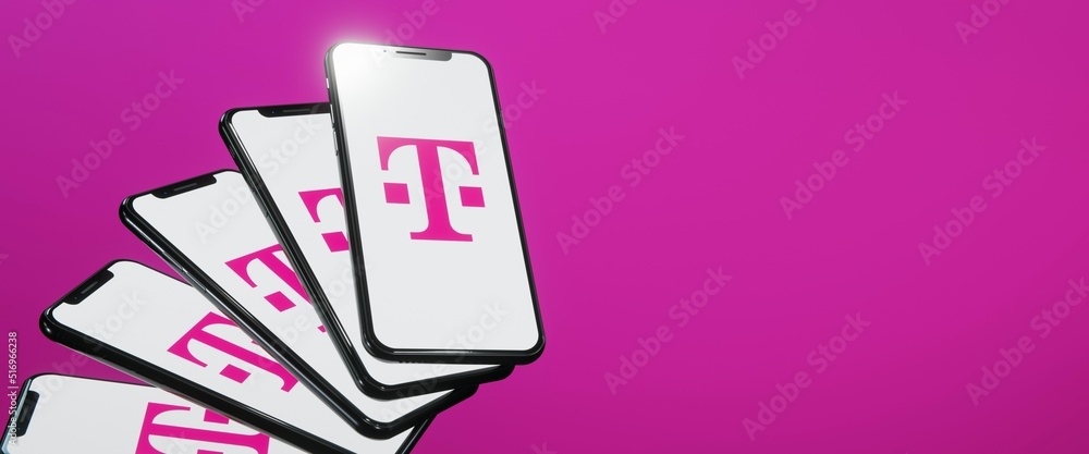 T-Mobile logo displayed on smartphones. Editorial illustration Stock ...