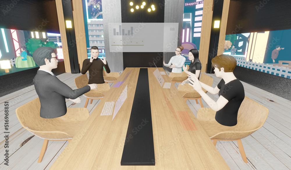 Online meetings in Metaverse Workrooms and classrooms in the Metaverse ...