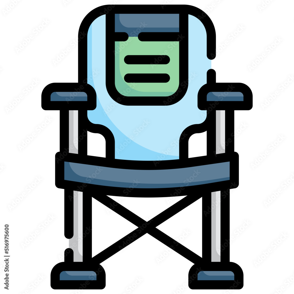 CAMPING CHAIR filled outline icon,linear,outline,graphic,illustration ...