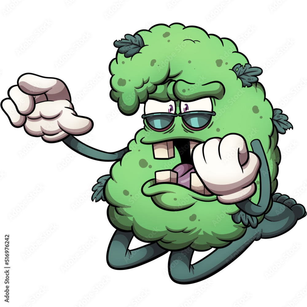 Dying cartoon bud character. Vector clip art illustration with simple ...