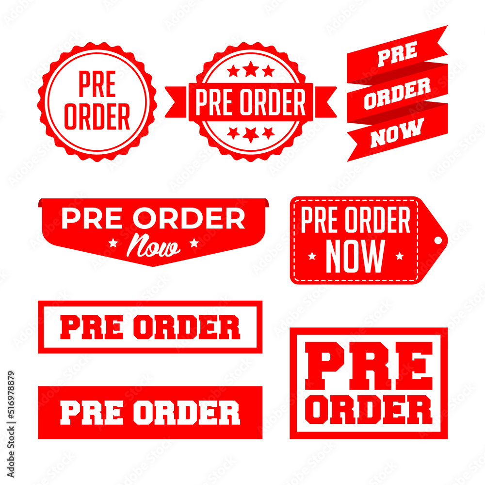 pre order logo icon badge vector Stock Vector | Adobe Stock