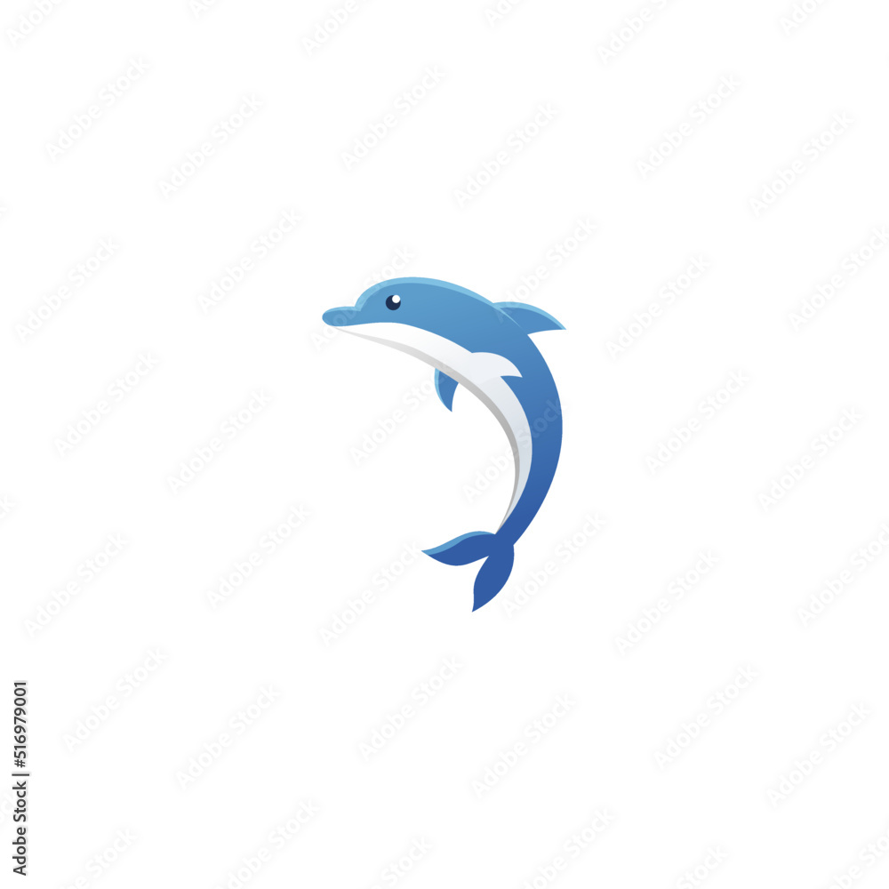 Dolphin logo design, vector art icon stock Stock Vector | Adobe Stock
