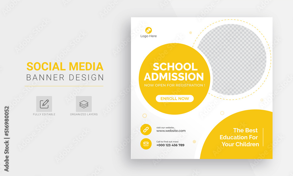 Educational Social Media educational Post template design. Social Media ...