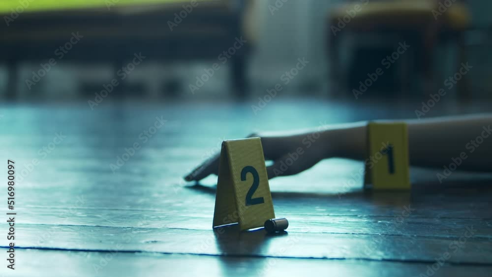 Closeup of a Crime Scene in a Deceased Person's Home. Dead man, Police ...