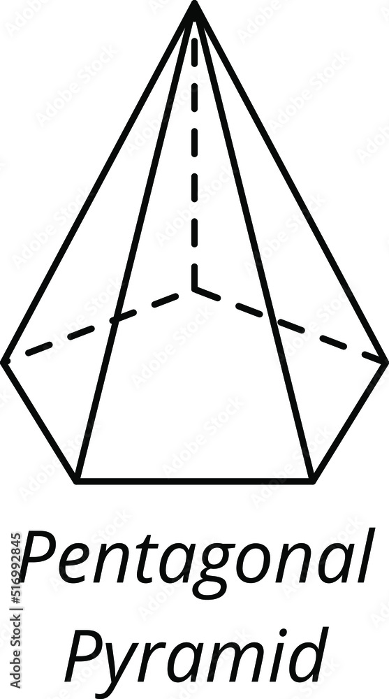 Pentagonal Pyram Geometric shape. Vector illustration of basic ...