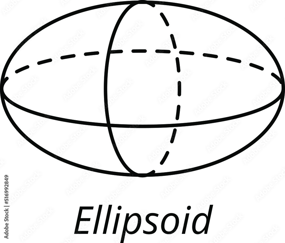 Ellipsoid Geometric shape. Vector illustration of basic geometric ...