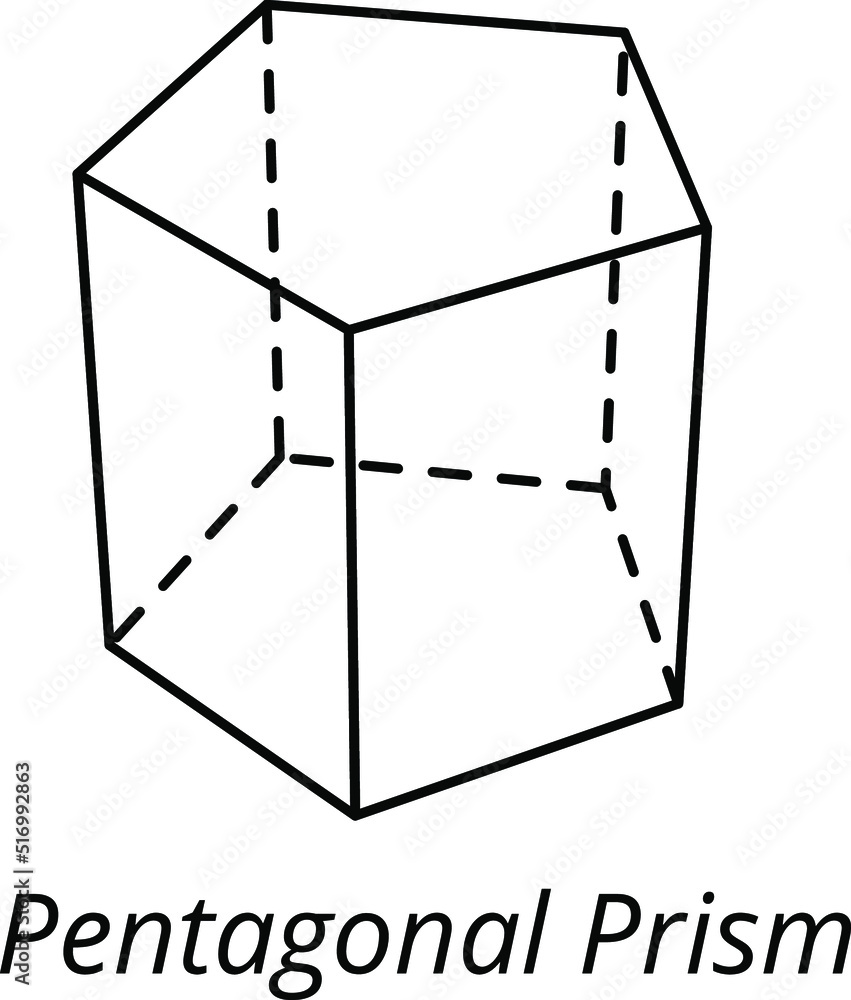 Pentagonal Prism Geometric shape. Vector illustration of basic ...