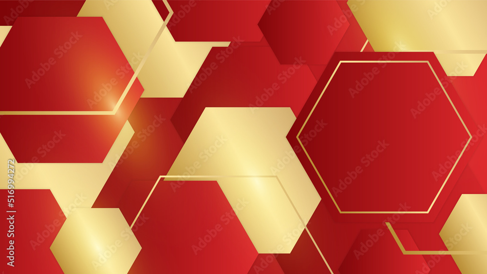 Abstract red and gold background poster. Vector illustration. Stock ...