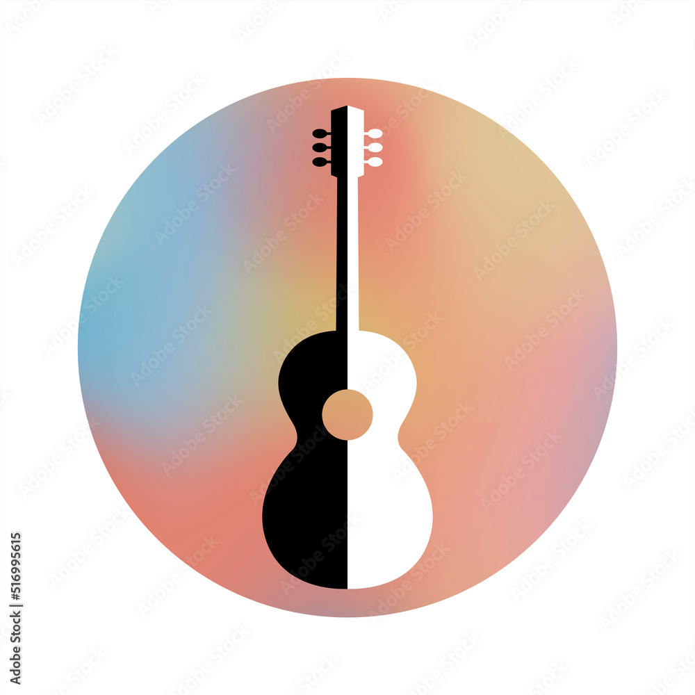 Classical guitar. Stringed musical instrument. Cover design. Abstract ...