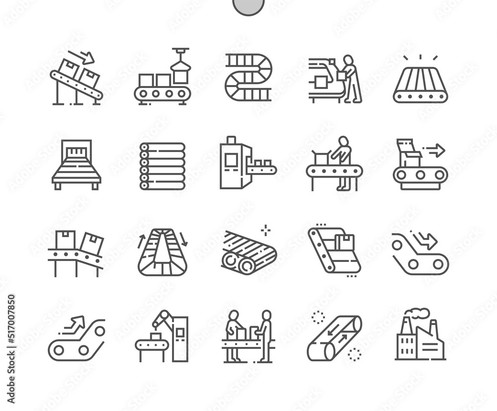 Conveyor factory. Automated production. Engineering and robotic ...