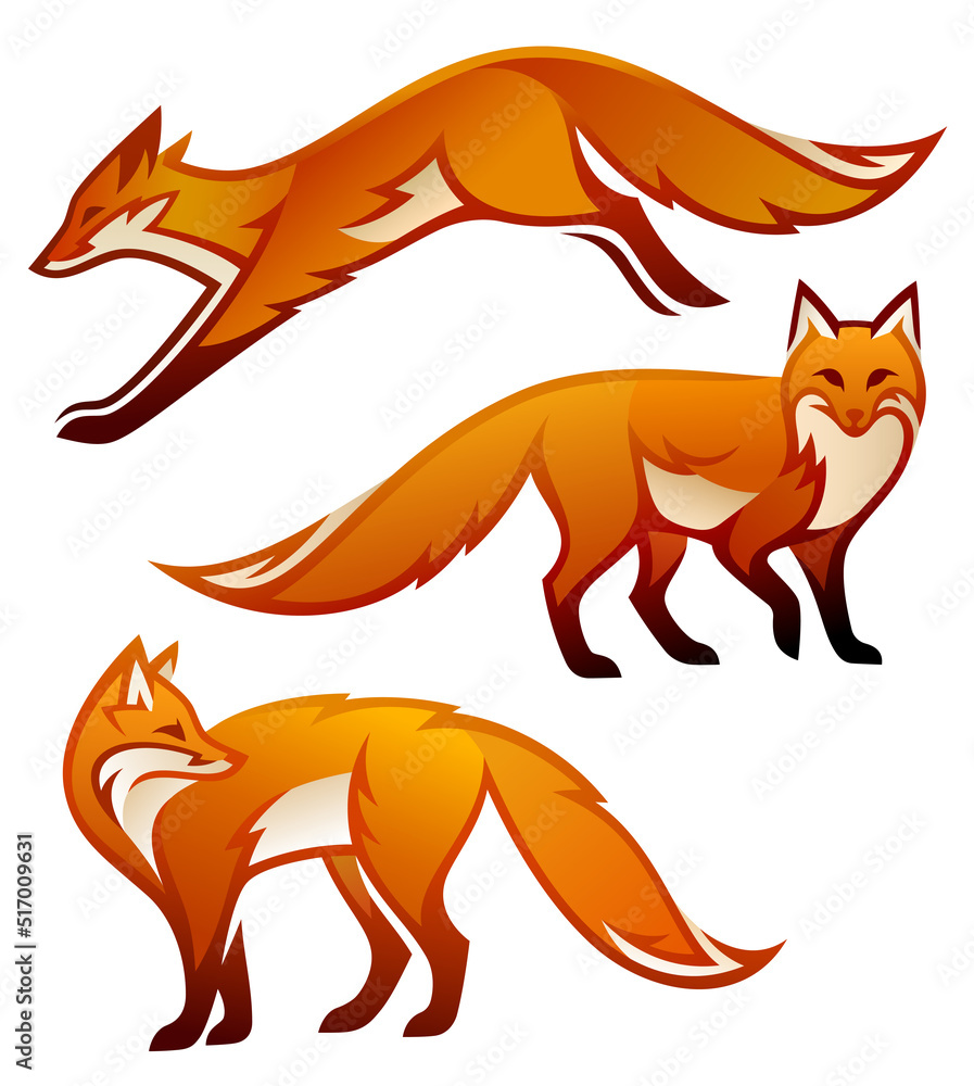 Stylized Animals - Red Fox Stock Vector | Adobe Stock