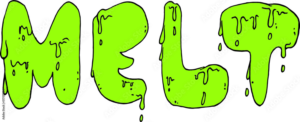 Vector melting font. Melt lettering. Stock Vector | Adobe Stock