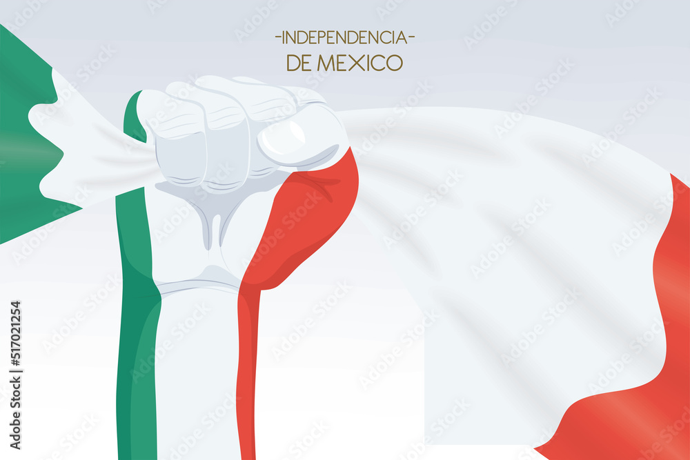 Independencia de Mexico lettering postcard Stock Vector | Adobe Stock