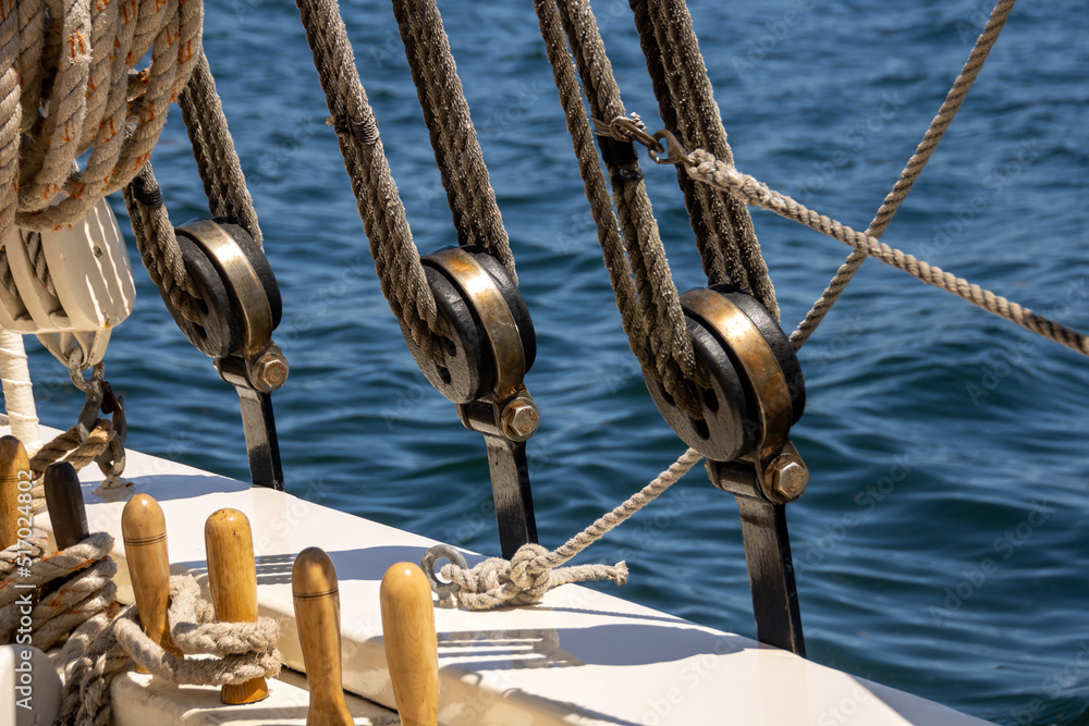 Rigging on a boat Stock Photo | Adobe Stock