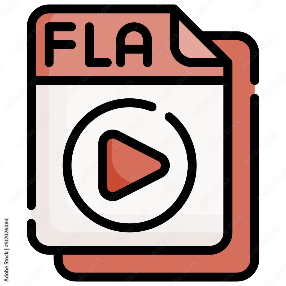 FLA filled outline icon,linear,outline,graphic,illustration Stock ...