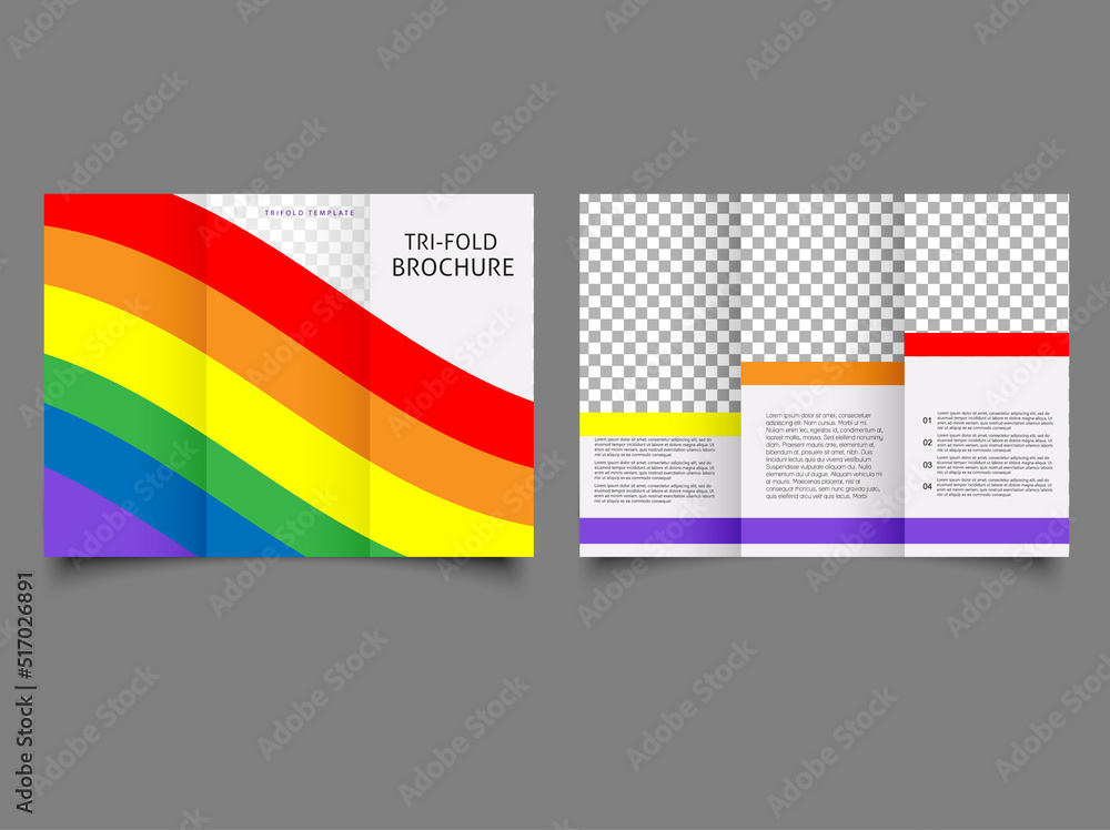 LGBT triFold brochure, equality flyer. Vector graphics for design ...