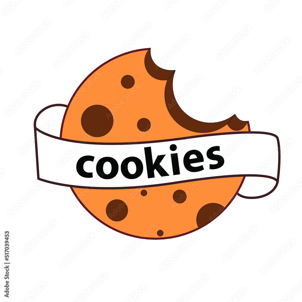 Cookies ,hand lettering, brand name logo, , brown letters with the ...