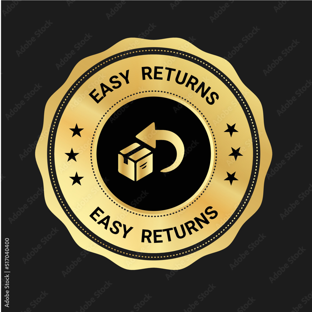 Easy Returns vector logo. trust badges. easy returns icons, Stock ...